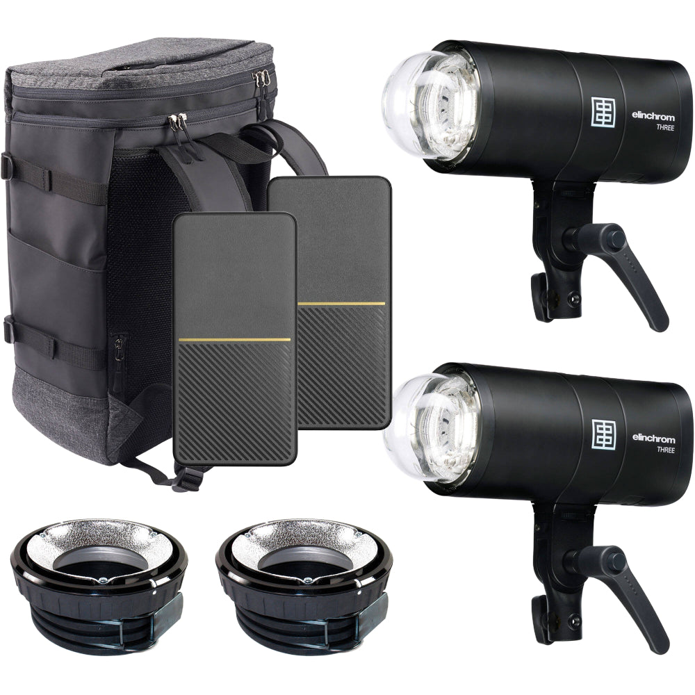 Elinchrom Three Dual Flash Kit with 2 x Free 18w Power Bank
