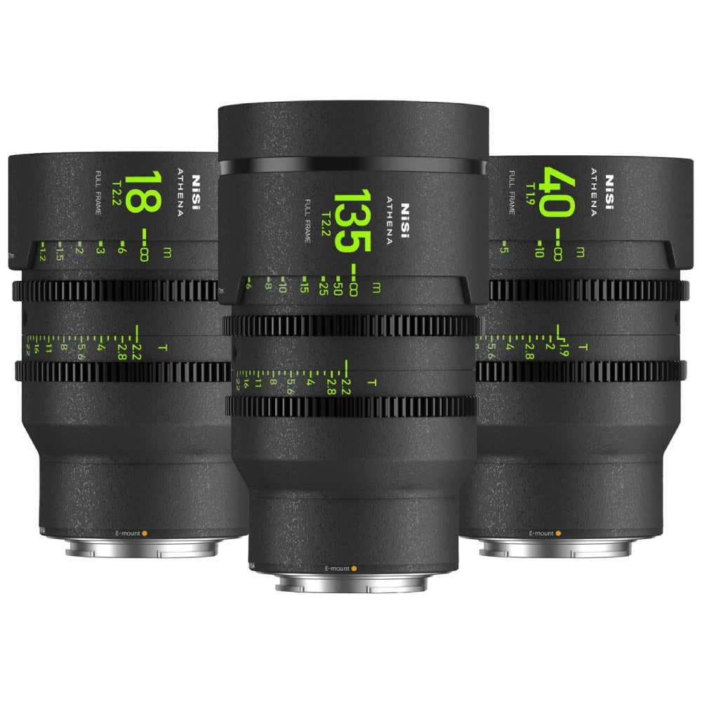 NiSi ATHENA PRIME Full Frame Cinema 3 Lens Add-On Kit (E Mount, No Dro