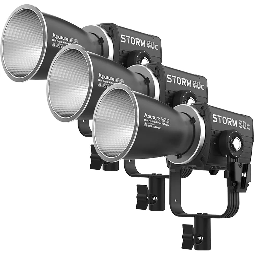 Aputure Storm 80c 3 Head Kit Including Rolling Carry Case