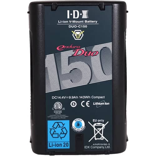 IDX 145Wh Li-ion V-Mount Battery with 2 x D-Taps & 1 x USB-C